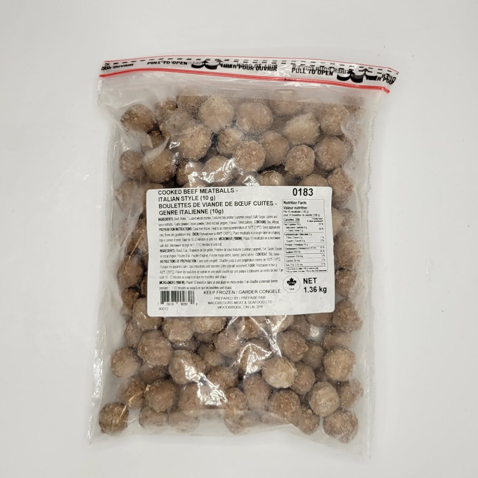 Precooked Italian Style Meatballs - Country Meat Packing